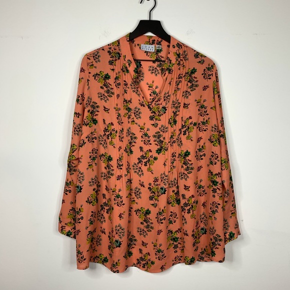 Joan Rivers | Tops | Joan Rivers Floral Peach Blouse | Poshmark